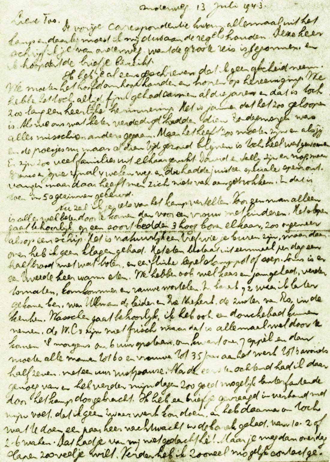 Letter from the train from Max (Marcus) Hamme – July 13, 1943 ...